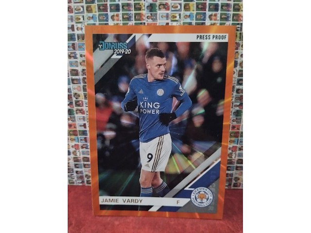 Donruss 2019/20 Jamie Vardy Orange Laser Press Proof