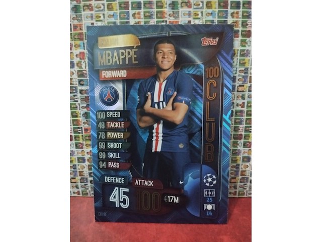 Match Attax Champions League 2019/20 CLUB 100 - Mbappe