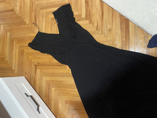 Zara crna dugacka haljina, vel L