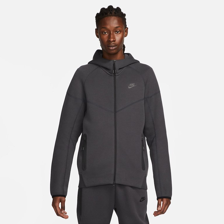 Nike M NK TCH FLC FZ WR HOODIE, muški duks, crna