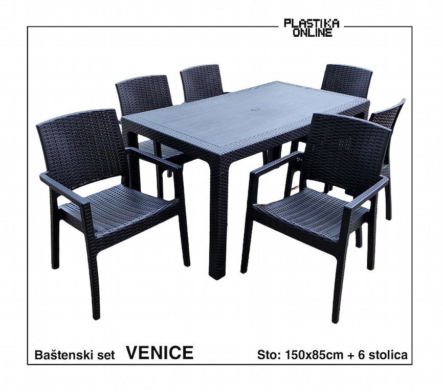 Baštenski set Venice (sto 150x85cm i 6 stolica Venice)