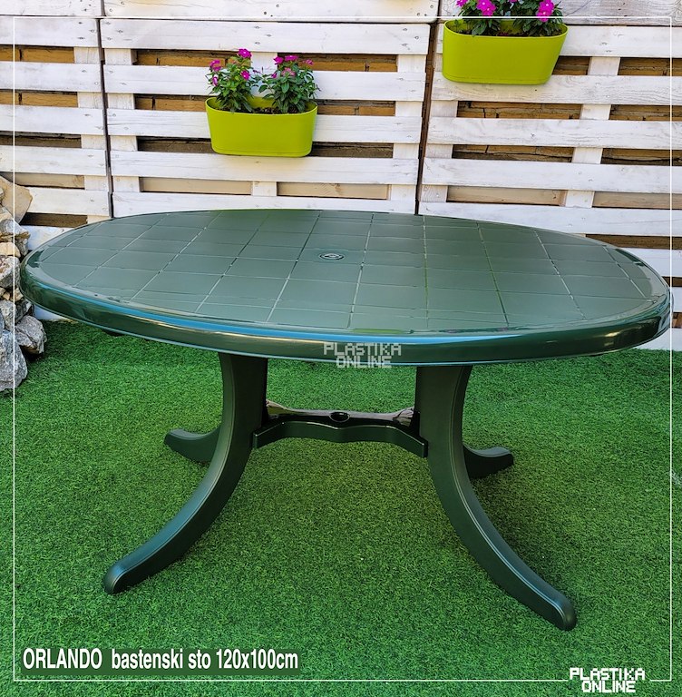 ORLEMA Baštenski Set – ZELENA (Sto ORLANDO 140 x 100 I 6 Ema Ratan Stolica)