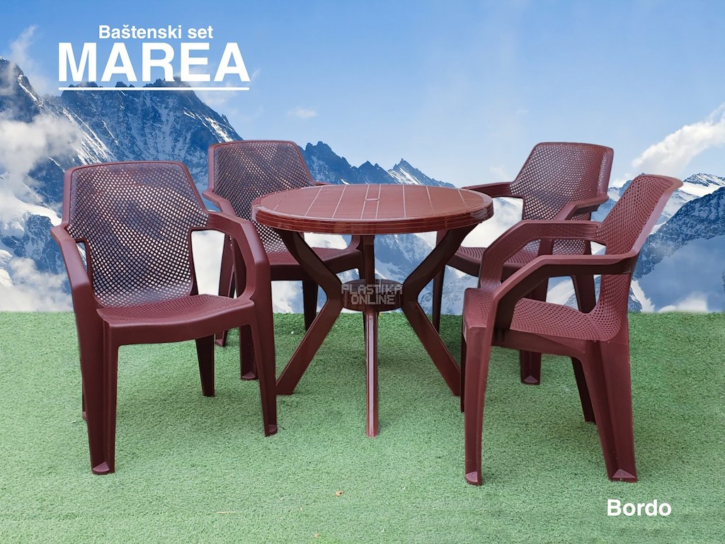 Baštenski set MAREA LUX – Bordo (4 stolice i 1 sto)