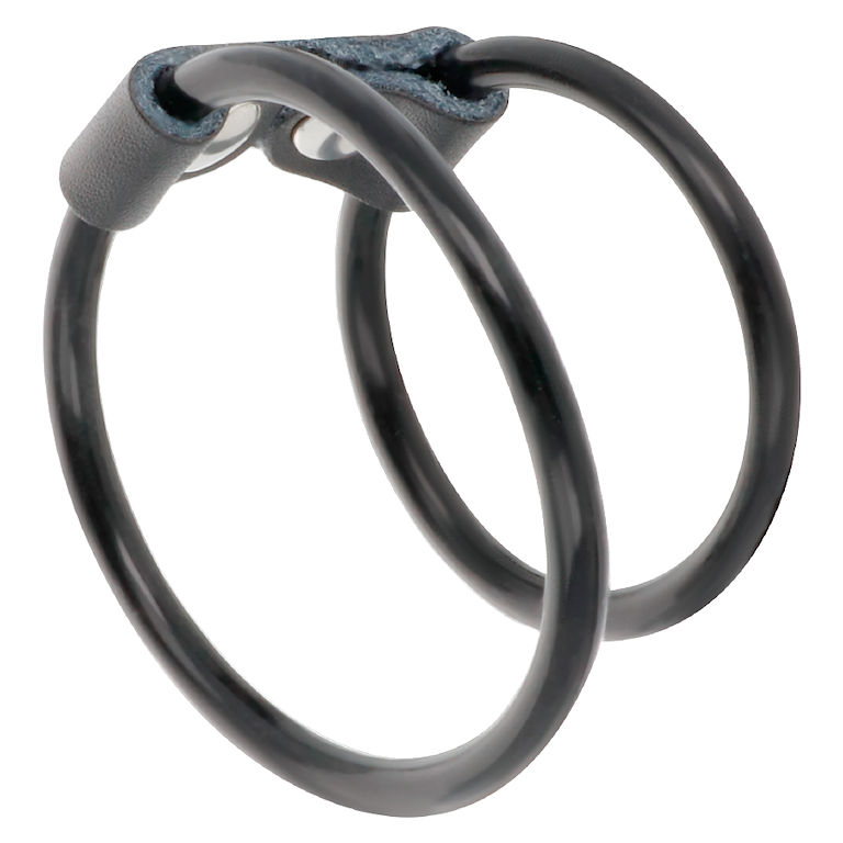 Flexible 2 cock rings black