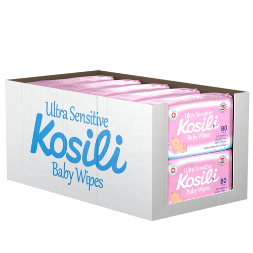 KOSILI Baby vlažne maramice roza 10x80/1 XXL