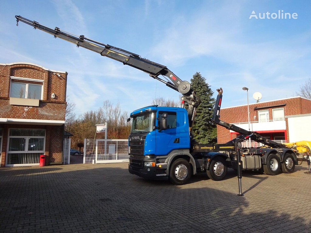 Scania R 580 Abroller + HIAB Kran 8x2 kamion rol kiper