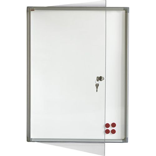 Tabla oglasna 2x3 GS44 bela magnetna sa vratima i ključem 4xA4 / 51X68