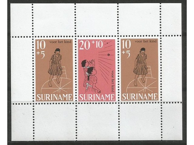 Surinam,Za decu 1968.,blok,čisto