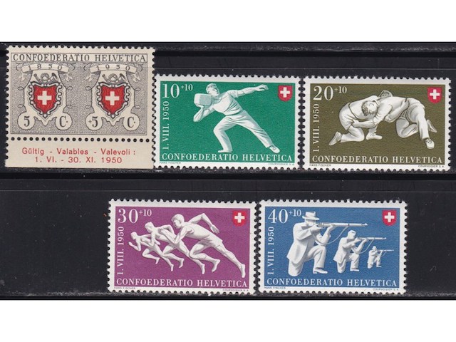 Švajcarska 1950 Pro Patria Sport čisto