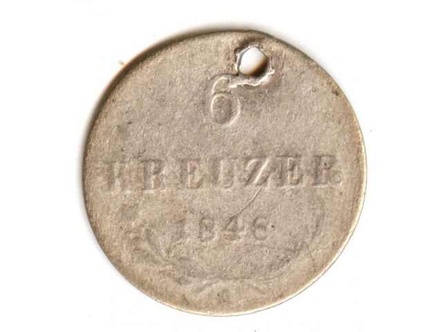 Austrija 6 kreuzer 1848 A