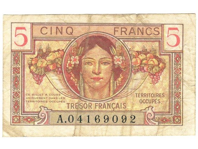 Francuska 5 francs 1947 Tresor