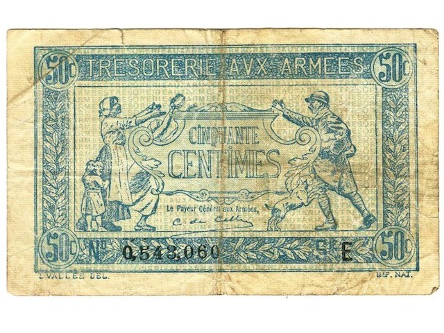 Francuska 50 centimes 1917 armees