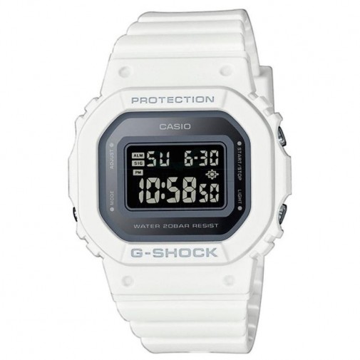 UNISEX CASIO G SHOCK CRNI BELI DIGITALNI SPORTSKI RUČNI SAT SA BELIM SILIKONSKIM KAIŠEM