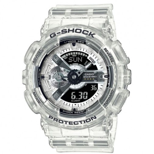 MUŠKI CASIO G SHOCK TRANSPARENTNI SPORTSKI RUČNI SAT SA BELIM SILIKONSKIM KAIŠEM