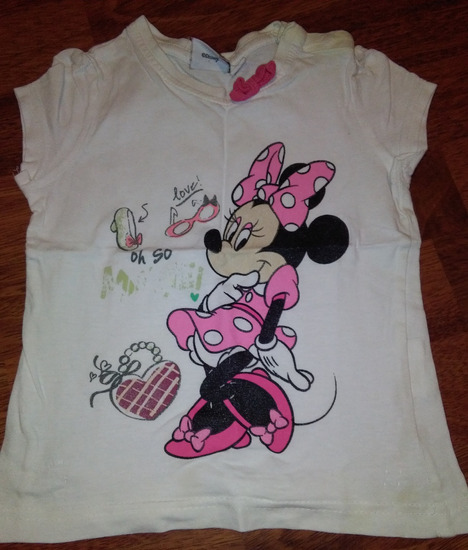 Minnie Mouse, bela majičica, 74/80.