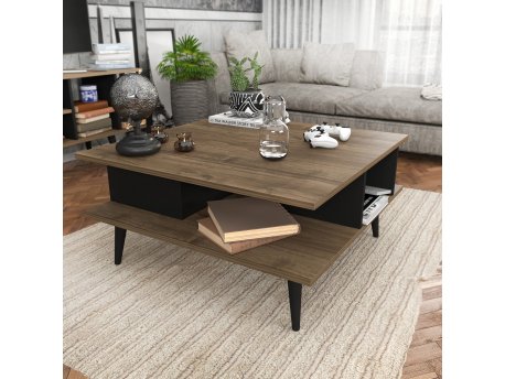 HANAH HOME Sto za dnevnu sobu Akya Walnut Black