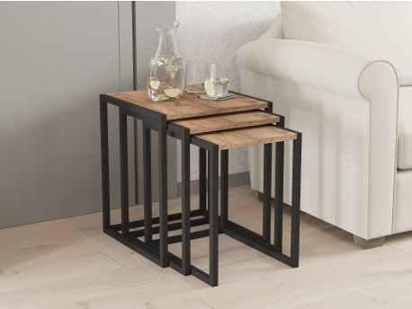 HANAH HOME Set stolova Tali Black Atlantic Pine