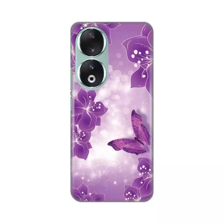 Maska silikon Print za Honor 90 Butterfly And Flowers