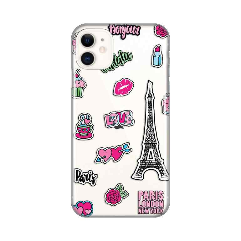 Maska silikon Print za iPhone 11 Love Paris