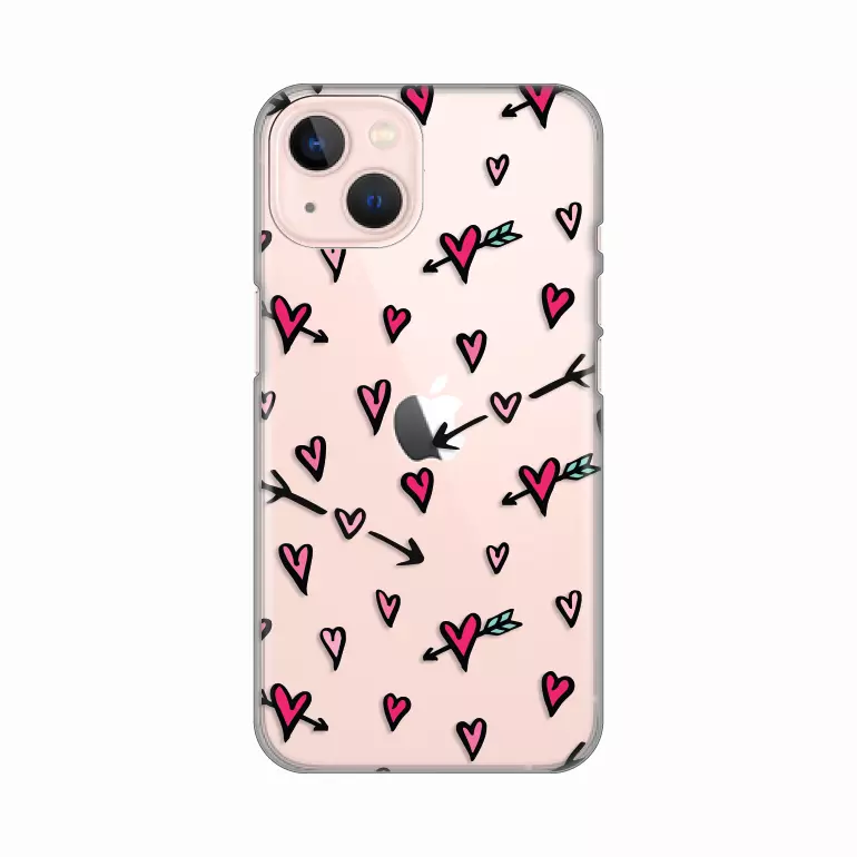 Maska silikon Print za iPhone 13 Hearts Pattern