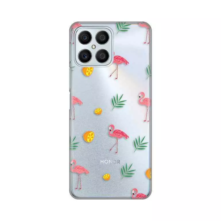 Maska silikon Print za Honor X8 Flamingos