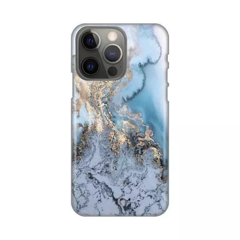 Maska silikon Print za iPhone 13 Pro Blue Gold Marble