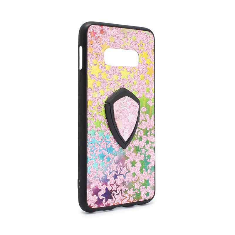 Maska Colorful Star za Samsung S10e + holder pink