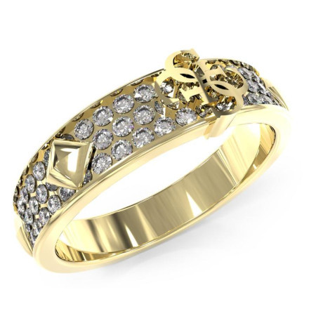 Ženski guess 4g forever zlatni prsten od hirurškog Čelika 54mm ( jubr03285jwyg54 )