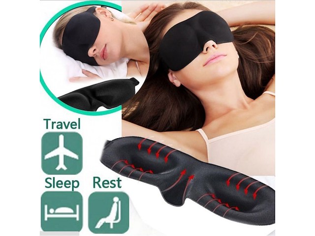 U 3D dizajnu maska/povez za oči za spavanje sa čepovim