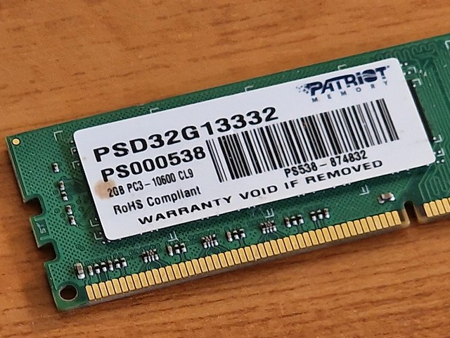 2GB DDR3 1333 dimm CL9 memorija Patriot