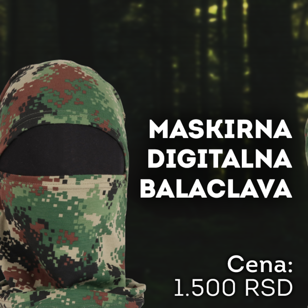 Maskirna Digitalna Balaclava – podkapa