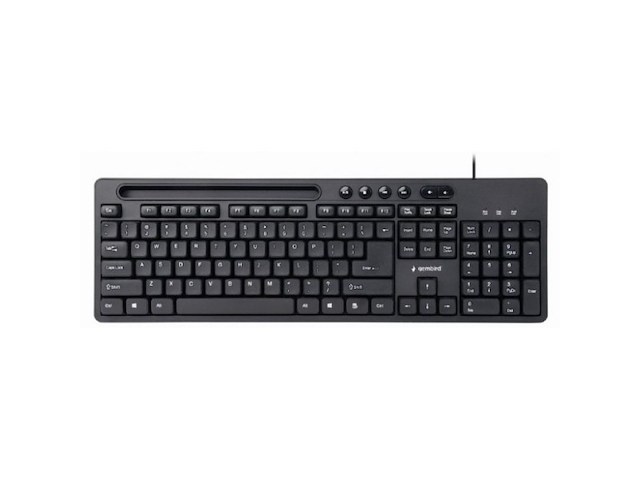 KB-UM-108 Gembird Multimedijalna tastatura US layout black USB sa drzacem za telefon A