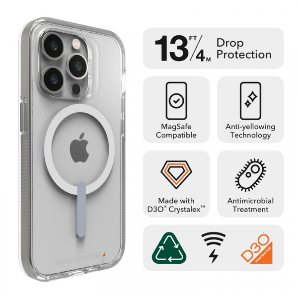 Maska Gear4 Crystal Magsafe iPhone 15 Pro transparent