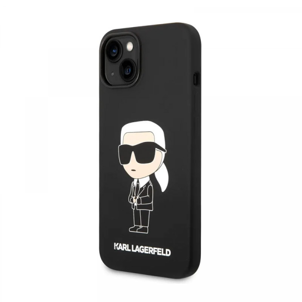 Maska Karl Lagerfeld Hc Silicone NFT Ikonik za iPhone 15 Plus crna