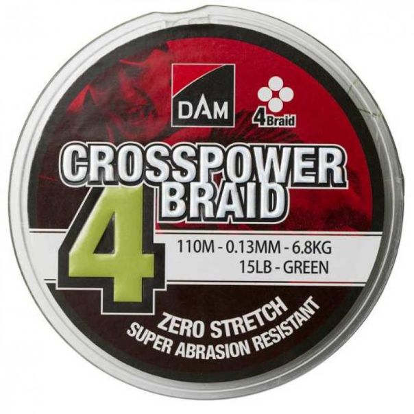 DAM STRUNA CROSSPOWER 4-BRAID 150M GREEN 0,13MM