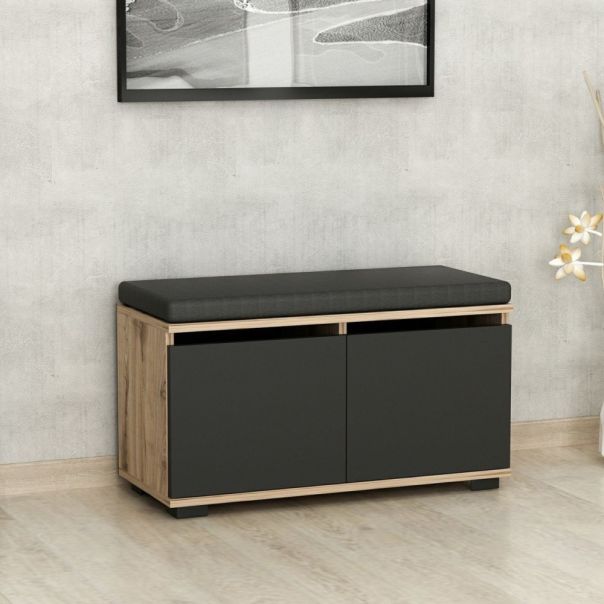 HANAH HOME Cipelarnik Drago Walnut Black