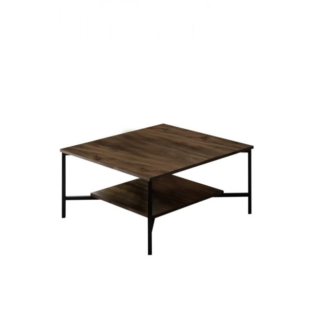 HANAH HOME Sto za dnevnu sobu Black Line Walnut Black 1