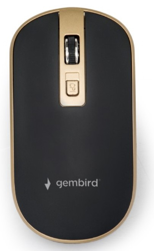 MUSW-4B-06-BG Gembird Bezicni mis 2,4GHz opticki USB 800-1600Dpi black/gold 115mm