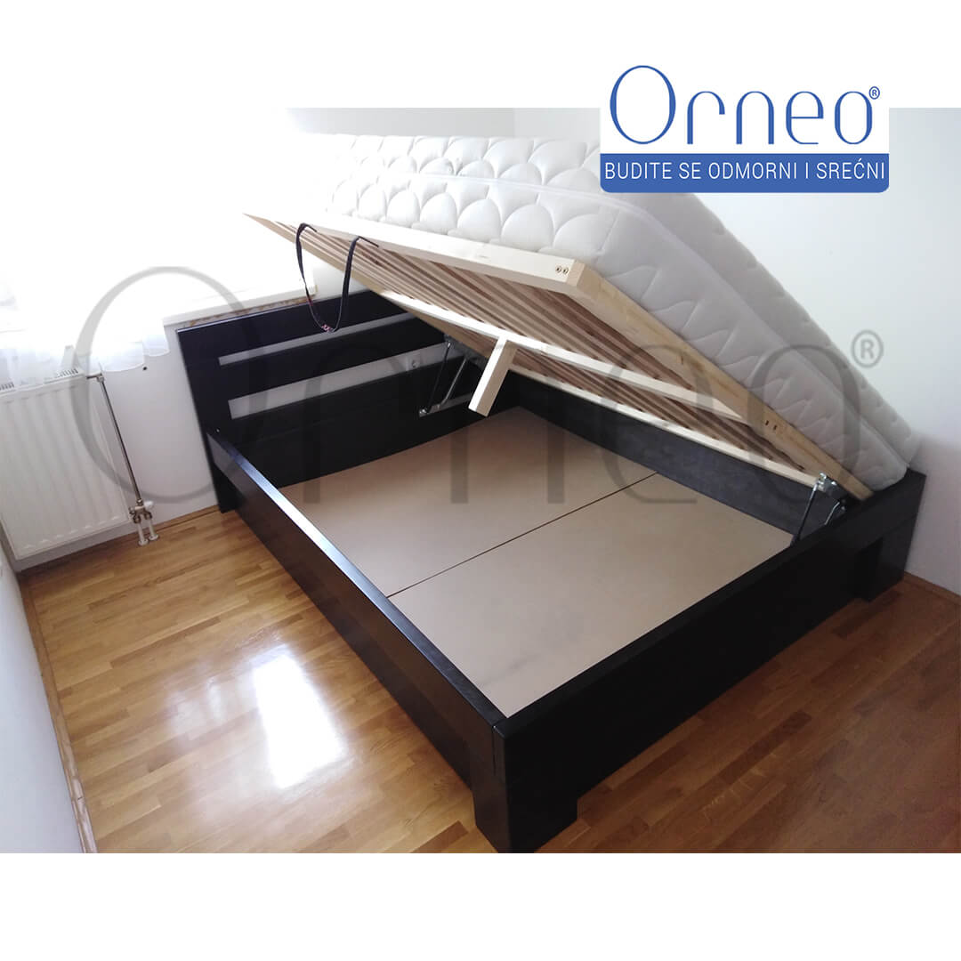 Krevet Quadro 160×200 u wenge boji sa kutijom i mehanizmom za podizanje