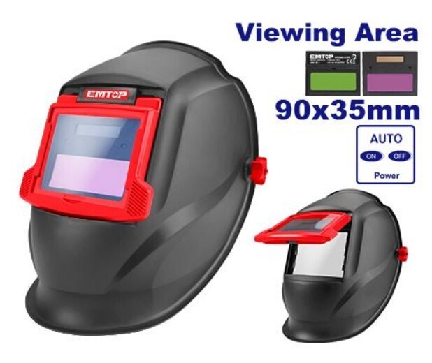 Kaciga za zavarivanje Emtop EWHT0102, automatsko zatamnjivanje, vidno polje 90x35mm