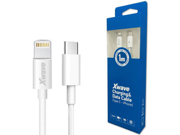 Xwave TIP-C za iPhone 1m 3A Al white pvc