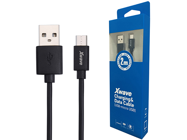 Xwave USB Micro 2m 2A black pvc