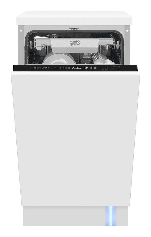 Amica ZIM486ELB Ugradna mašina za pranje sudova, 10 kompleta, 59 kWh/100, 8 l, Bela
