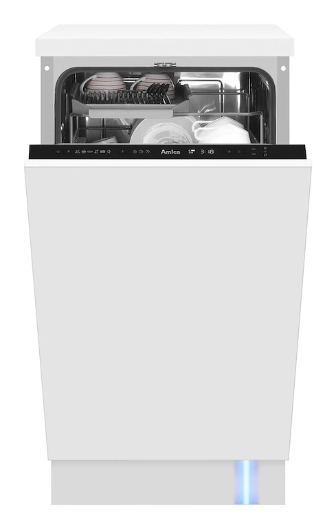 Amica DIM42E6TBQH Ugradna mašina za pranje sudova, 10 kompleta, 76 kWh/100 ciklusa, 8 l, Bela