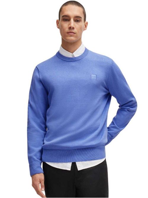 BOSS - Plavi muški džemper