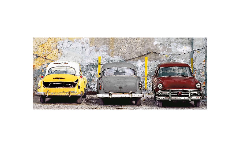 Slika staklo Colorful cars 50x125 cm