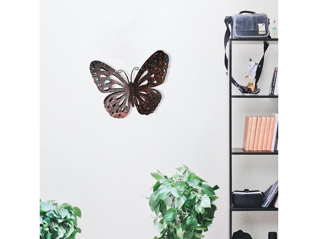 Wallity Dekorativni metalni zidni ukras Butterfly Multicolor