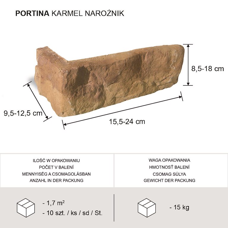 Betonski kameni ugao Portina Karmel