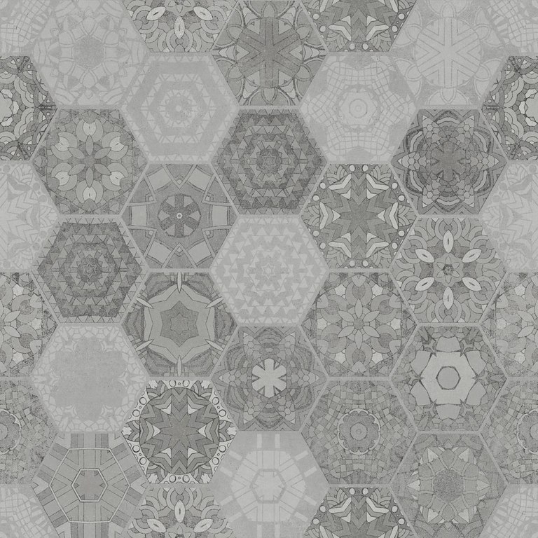 Porcelanske plocice Gres Patchwork Hexagon Grey 60/60