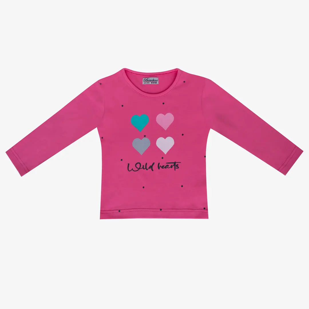 BAMBINO Majica sa printom srca za devojčice, Roze